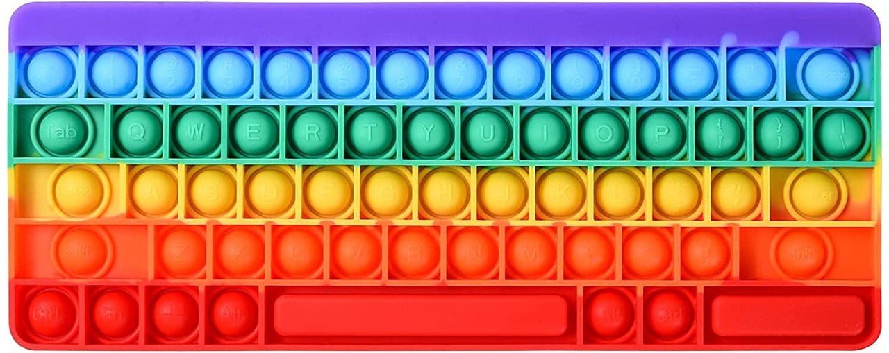 Fidget Pop Keyboard With Letters & Numbers Toy Colours May Vary ...